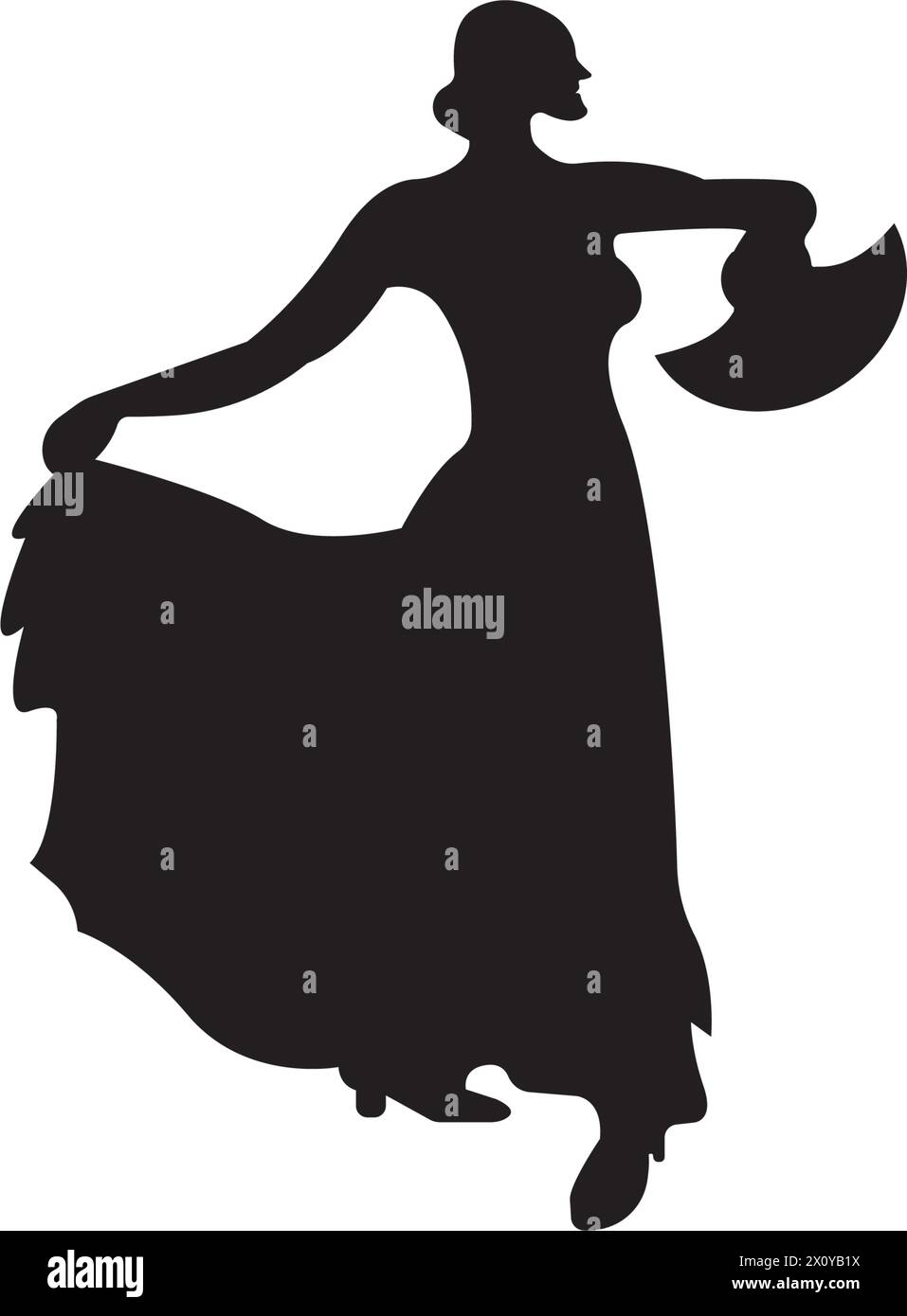 girl dancing traditional logo vector illustration logo design Stock ...