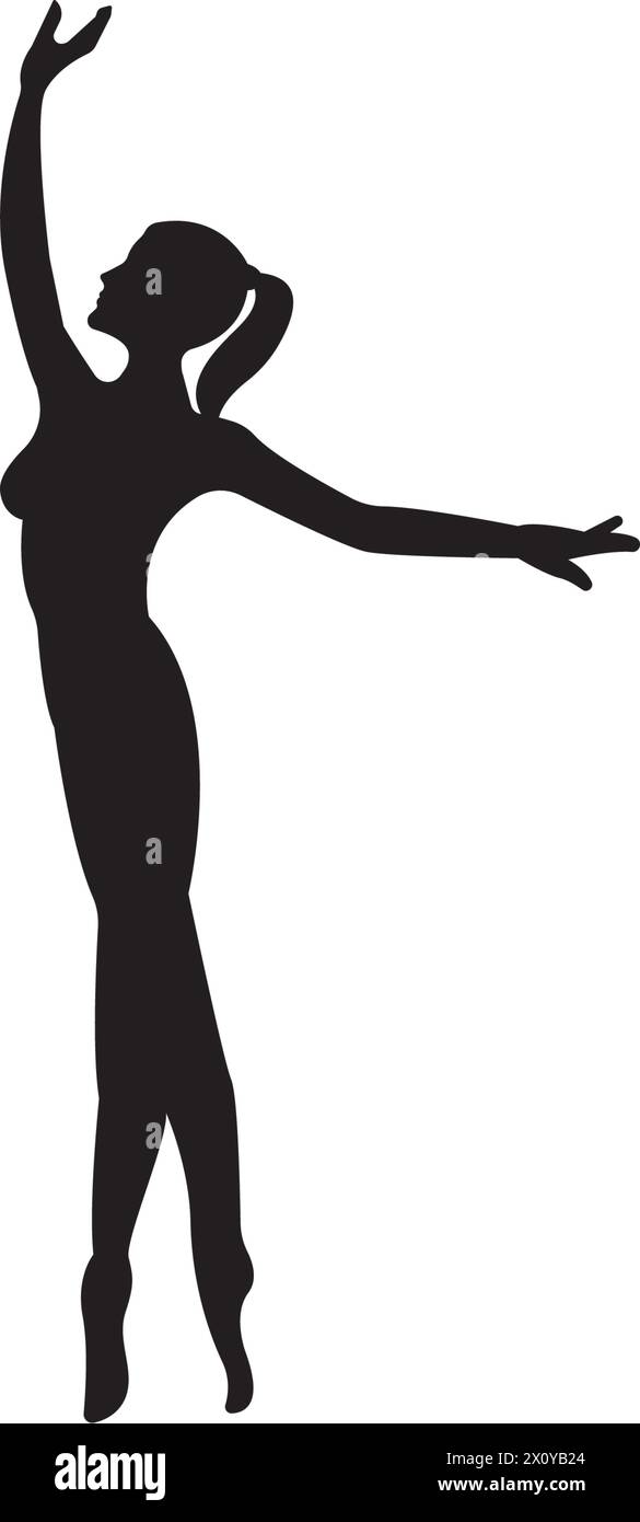 girl dancing ballet logo vector illustration logo design Stock Vector ...