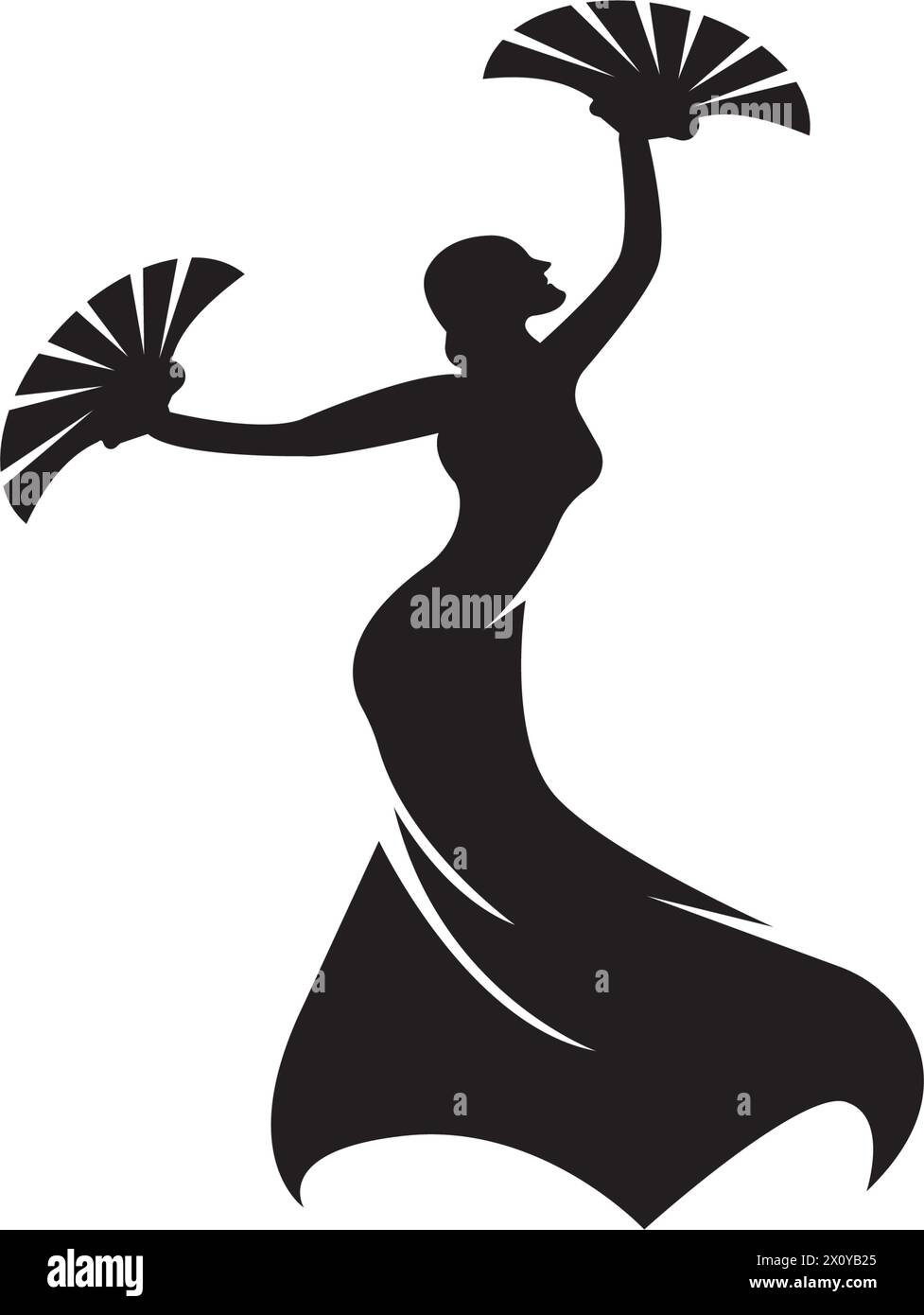girl dancing traditional logo vector illustration logo design Stock ...