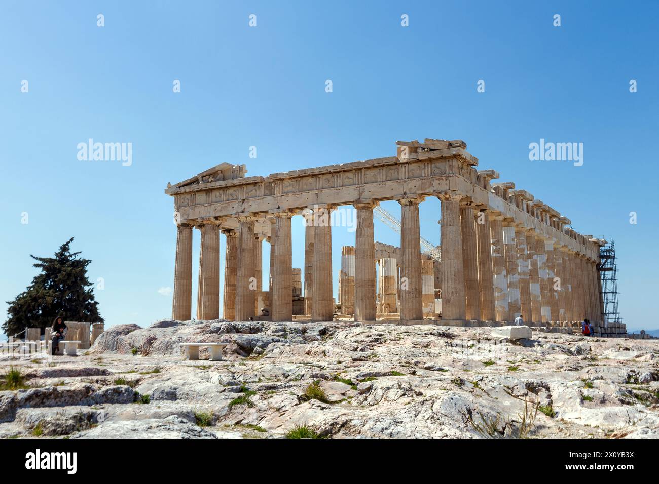 Parthenon, the most emblematic ancient temple in Athens, Greece, a ...