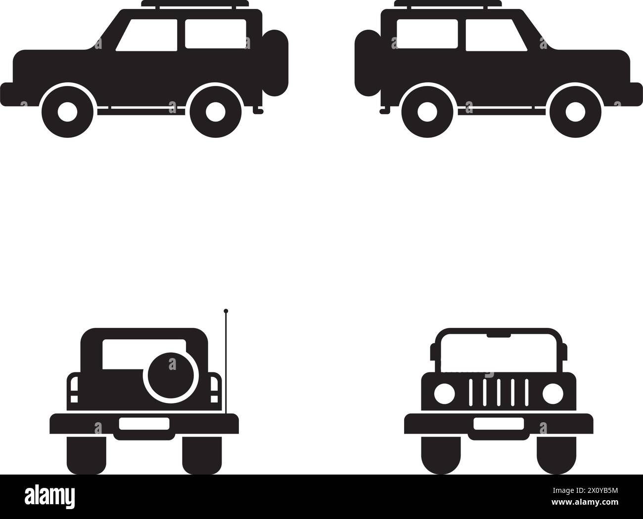 Black 4x4 car illustration front view Stock Vector Image & Art - Alamy