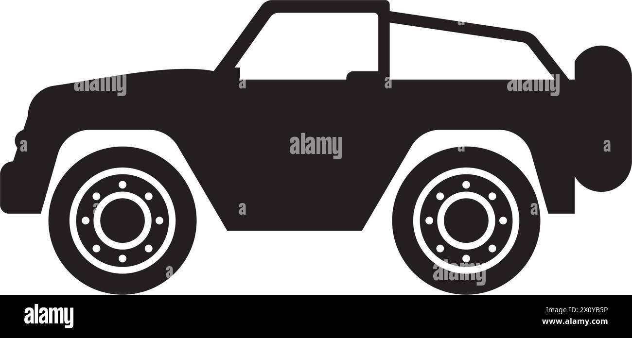 Black 4x4 car illustration front view Stock Vector Image & Art - Alamy