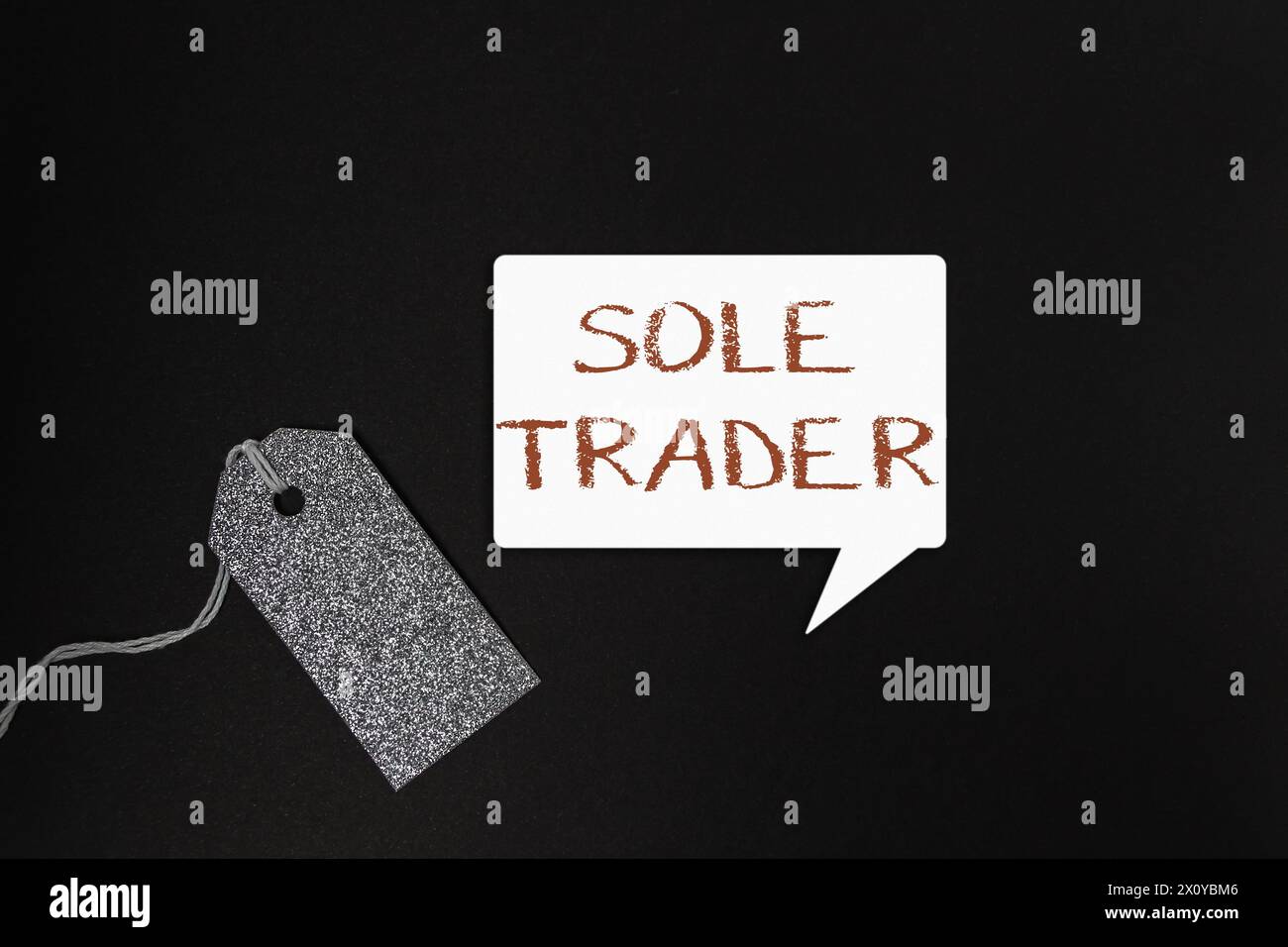 A tag with the word Sole Trader written on it Stock Photo - Alamy