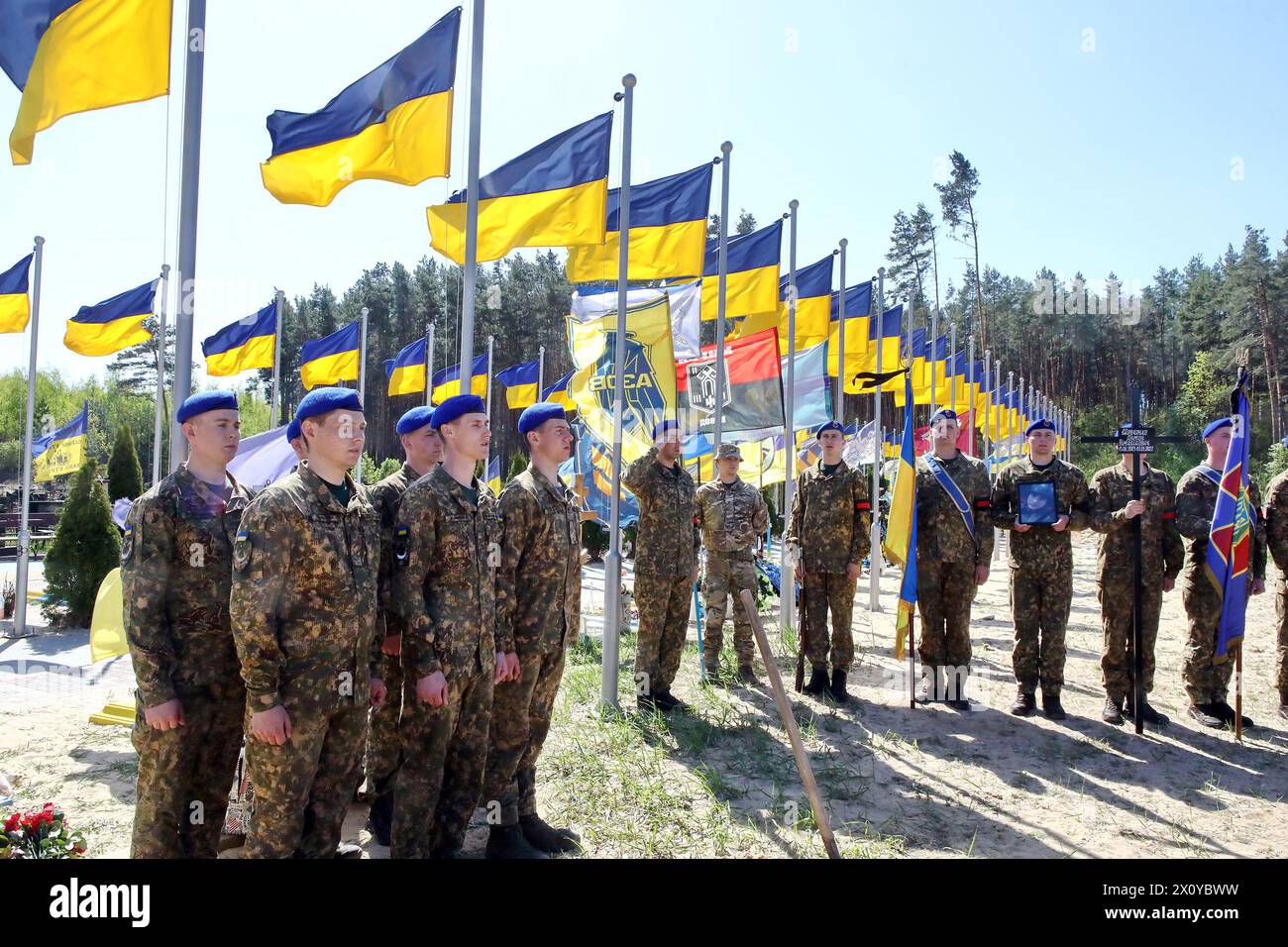 Non Exclusive: IRPIN, UKRAINE - APRIL 12, 2024 - Servicemen attend the ...