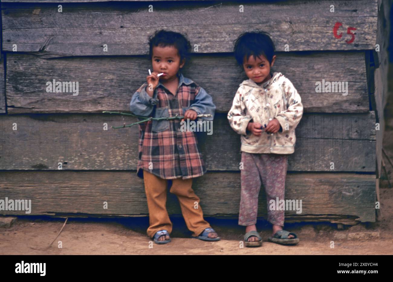 Indigenous Koho children in their village in Vietnam Stock Photo - Alamy