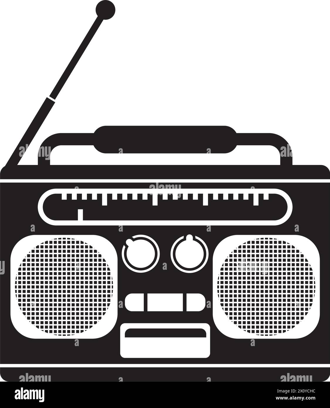 Radio icon illustration design Black and White Stock Photos & Images ...