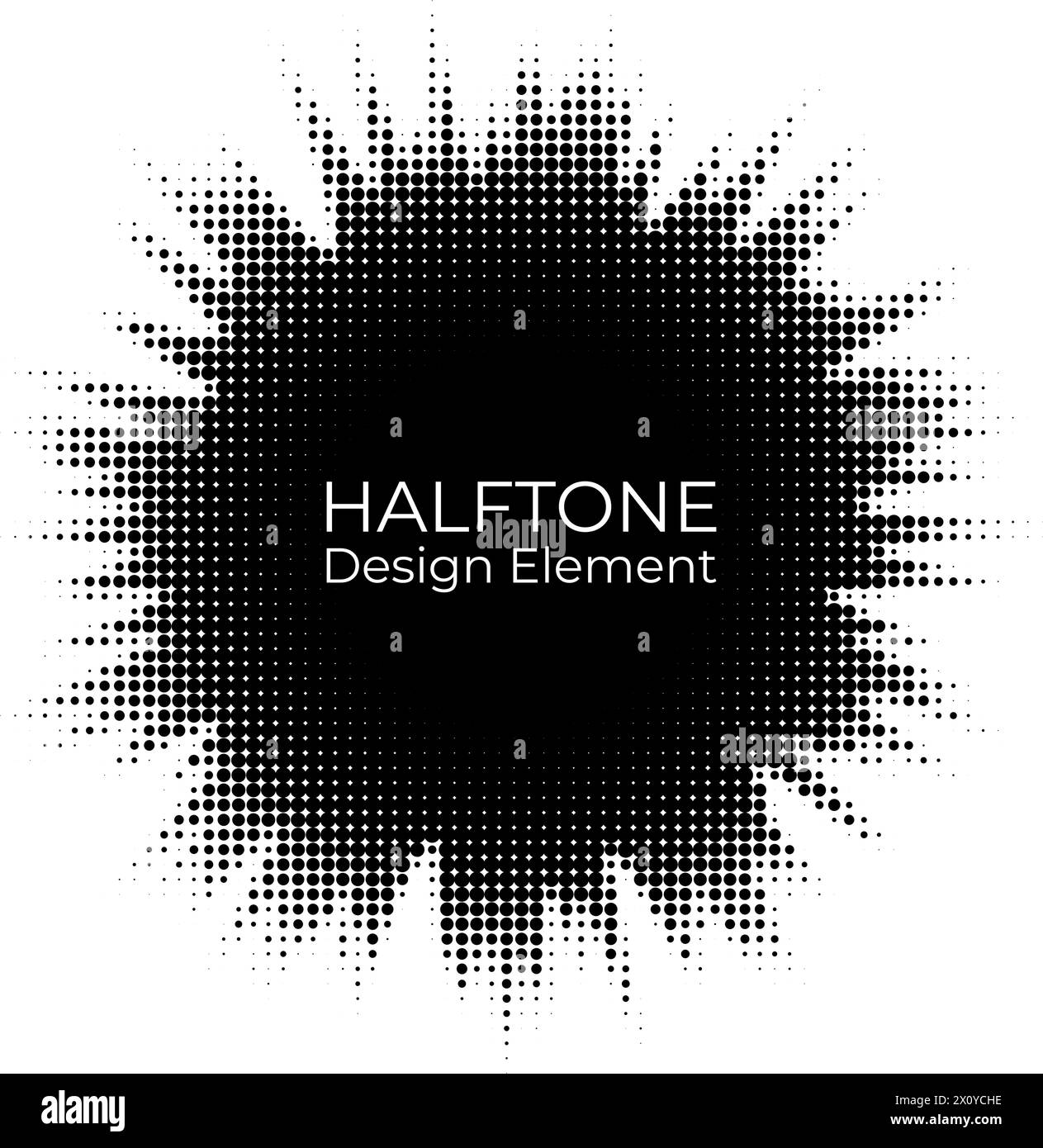 Halftone Design Element Circle Frame Dotted Background Round Border Icon Using Halftone Random