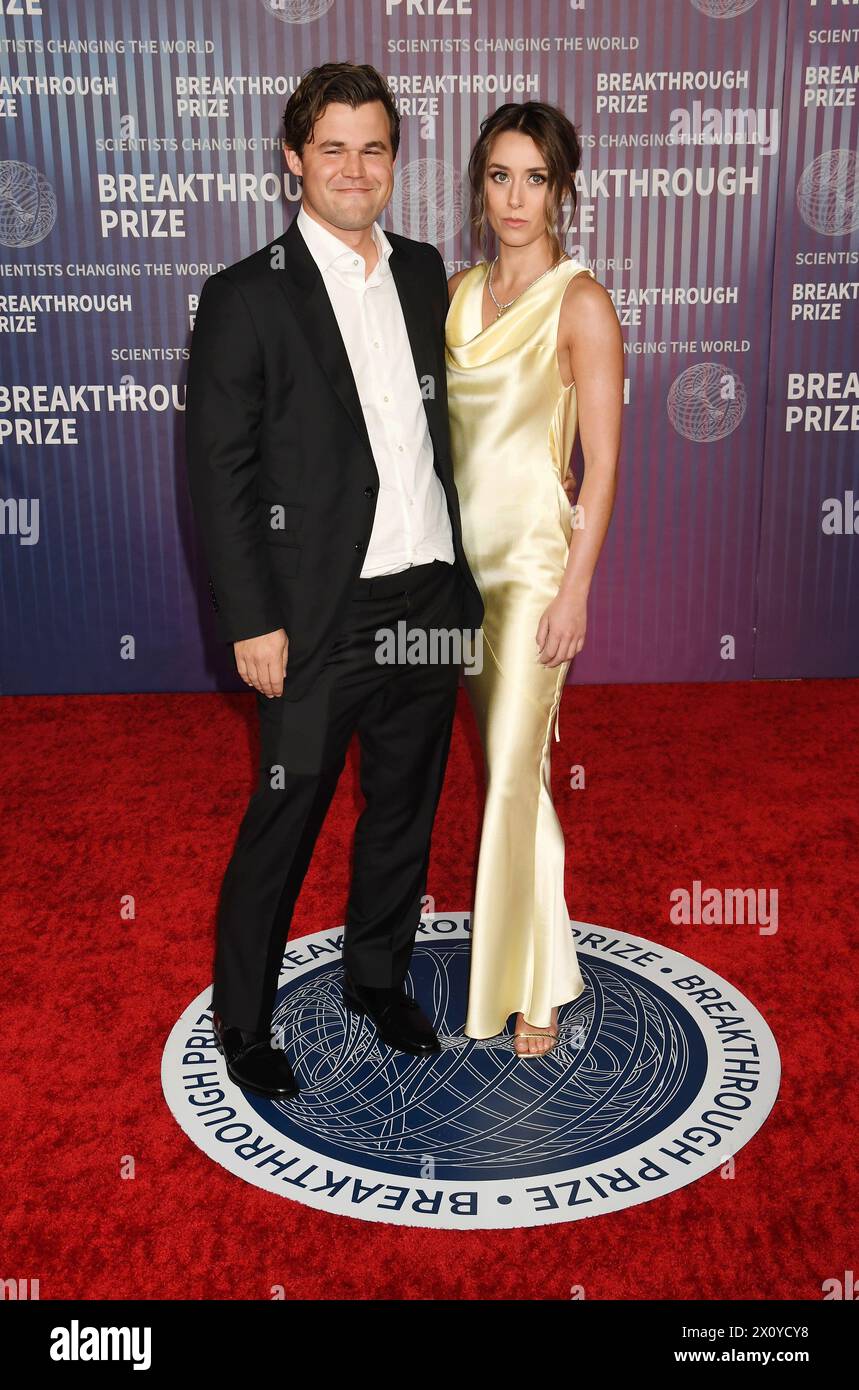 LOS ANGELES, CALIFORNIA - APRIL 13: Magnus Carlsen (L) and guest attend ...