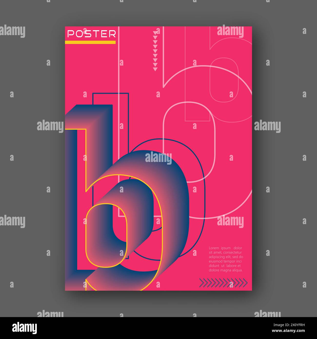 Stylized lowercase letter B. Template for poster, poster, cover ...