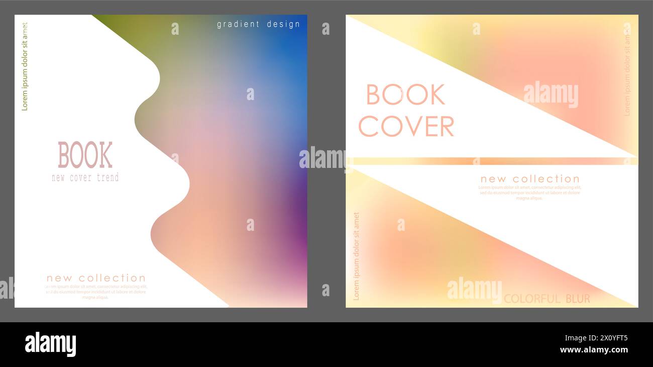 Colorful gradient with blur. Template for the cover of a catalog ...