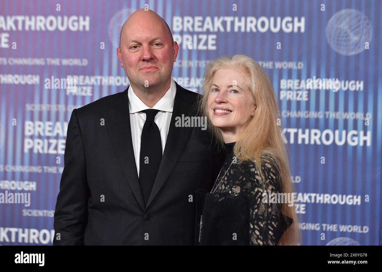 Marc Andreessen, left, and Laura Arrillaga-Andreessen arrive at the ...