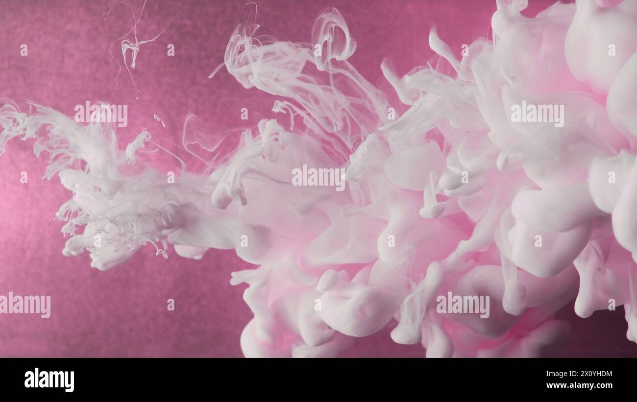 Smoke mix. Ink water flow. White splash silk texture vapor cloud motion ...