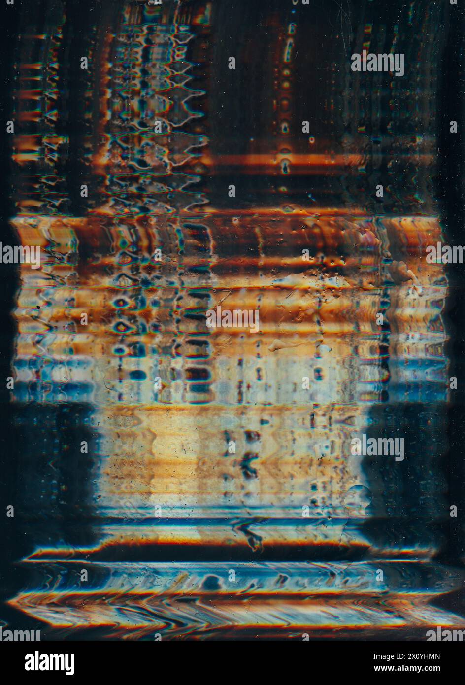 Glitch effect. Digital broken. Orange blue black color distortion ...