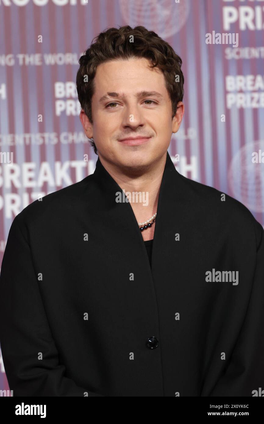 Charlie Puth attends the 2024 Breakthrough Prize Ceremony at Academy ...