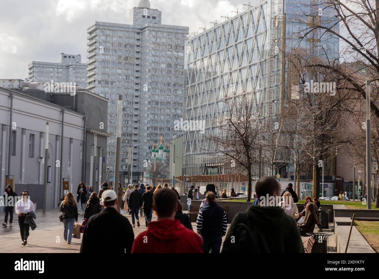 Moscow, Russia. 14th of April, 2024. People walk along Novy Arbat ...
