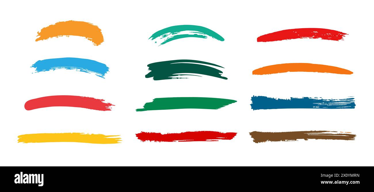 Set of colorful brush strokes Stock Vector Image & Art - Alamy