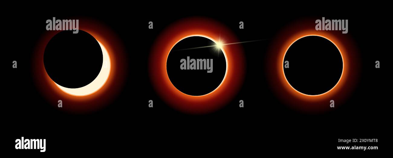 Phases of a solar eclipse Stock Vector Images - Alamy