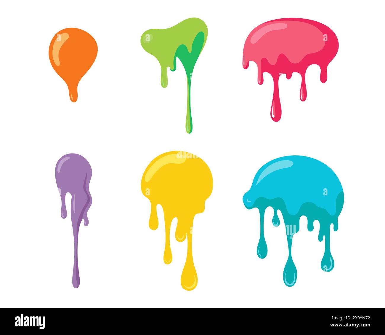 Dripping slime. Colorful dirt splat, goo dripping splodges of slime ...