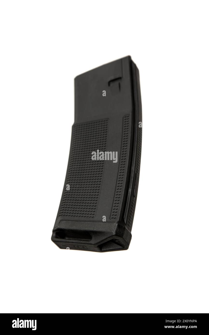 Clip for a rifle or carbine. Ammunition for weapons. Isolate on a white ...