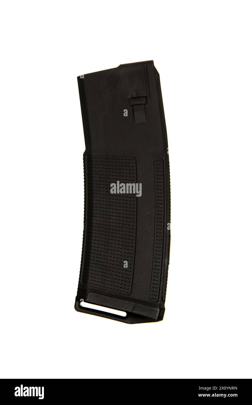 Clip for a rifle or carbine. Ammunition for weapons. Isolate on a white ...