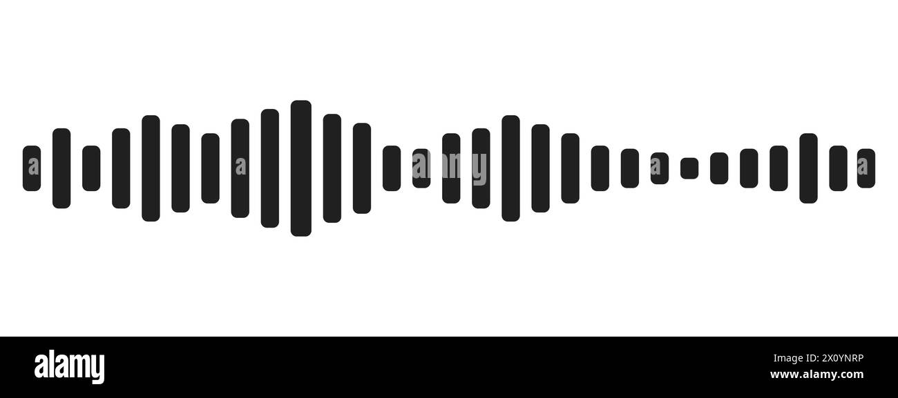 Sound wave decibel audio record simple voice message icon isolated on ...