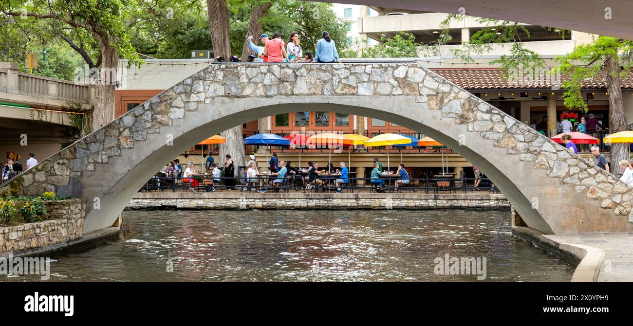 San Antonio, Texas - April 6, 2024: The historic riverwalk in San ...
