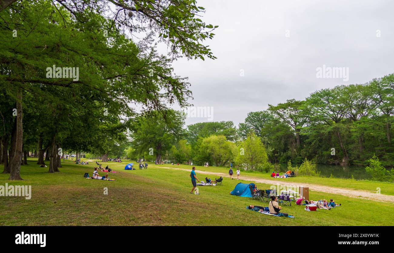 Bandera, Texas - April 8, 2024: People waiting for the solar eclipse in ...