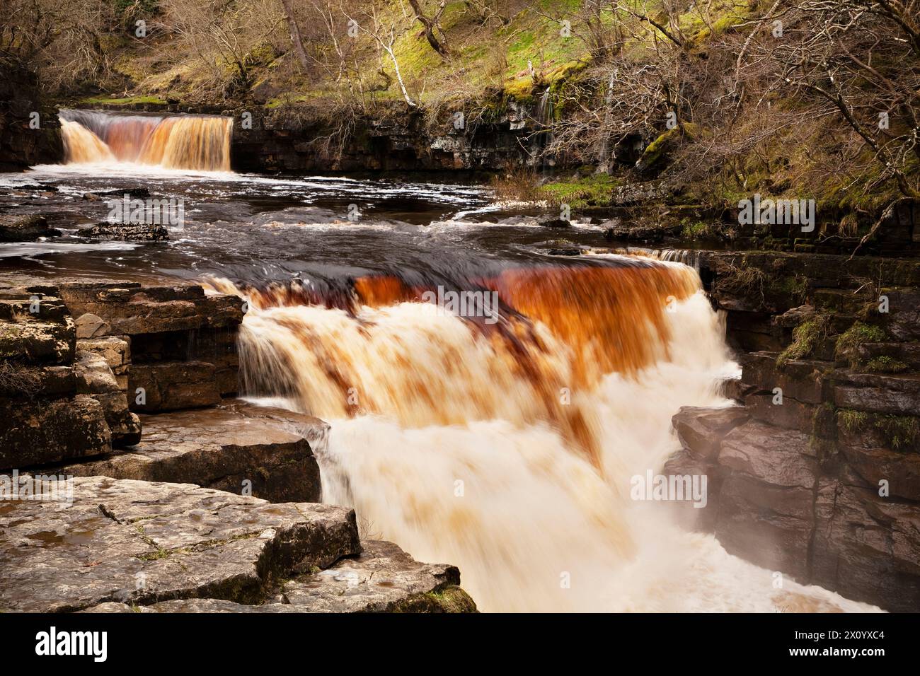 Kisdon Force waterfall near Keld, Swaledale, Yorkshire Dales, UK Stock ...