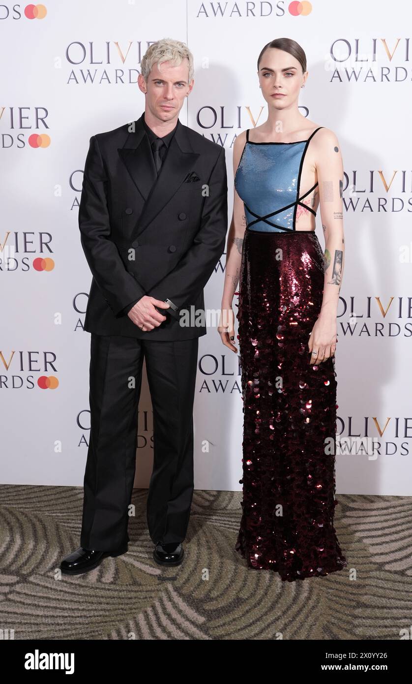 Luke Treadaway and Cara Delevingne at the Olivier Awards at the Royal ...