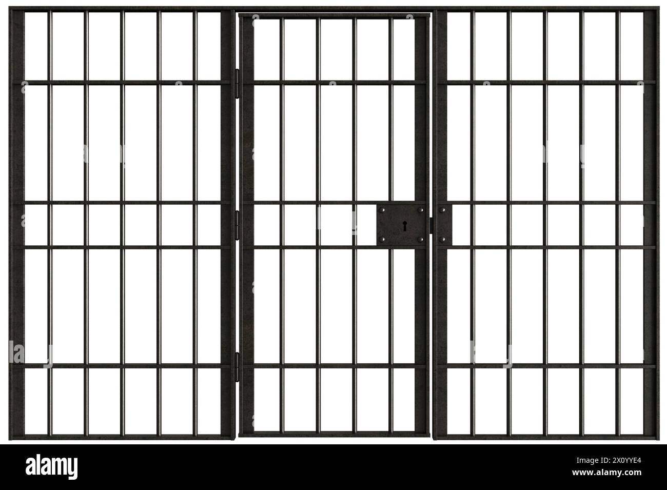 3d render of metal jail bars isolated over white background Stock Photo ...