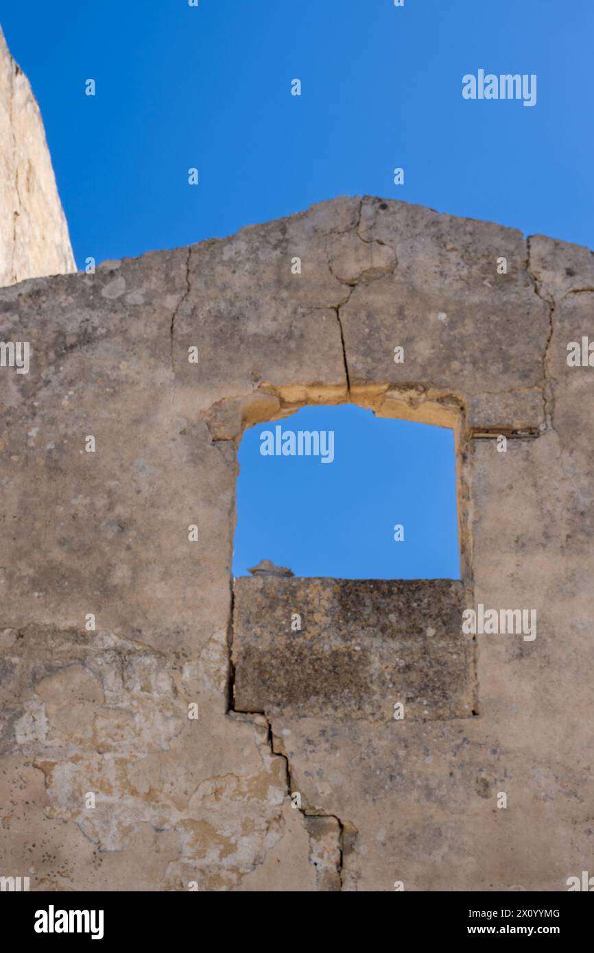 Details, lines and frames of an abandoned house in the country. No ...