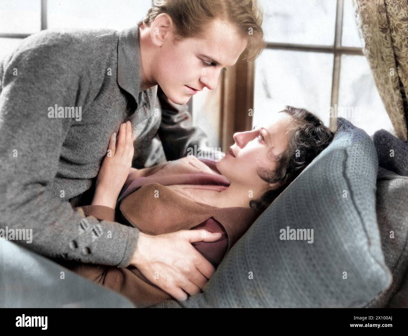 Hardie Albright, Dorothy Jordan, on-set of the film, "Young Sinners ...