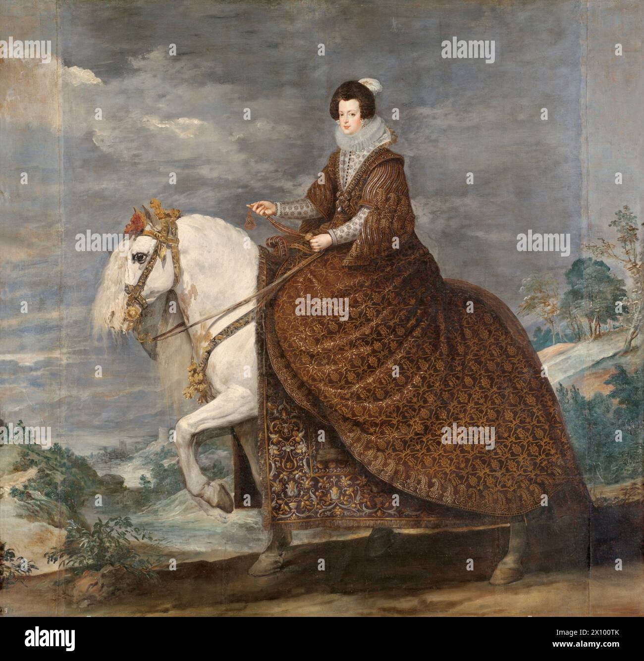 The portrait Equestrian Portrait of Elisabeth of France was painted by ...