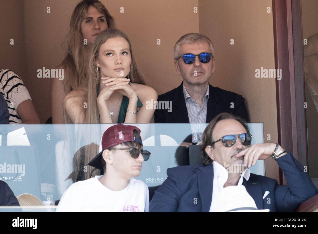 Monte Carlo, Monaco. 14th Apr, 2024. Dmitry Rybolovlev and his partner attend the Rolex Monte ...