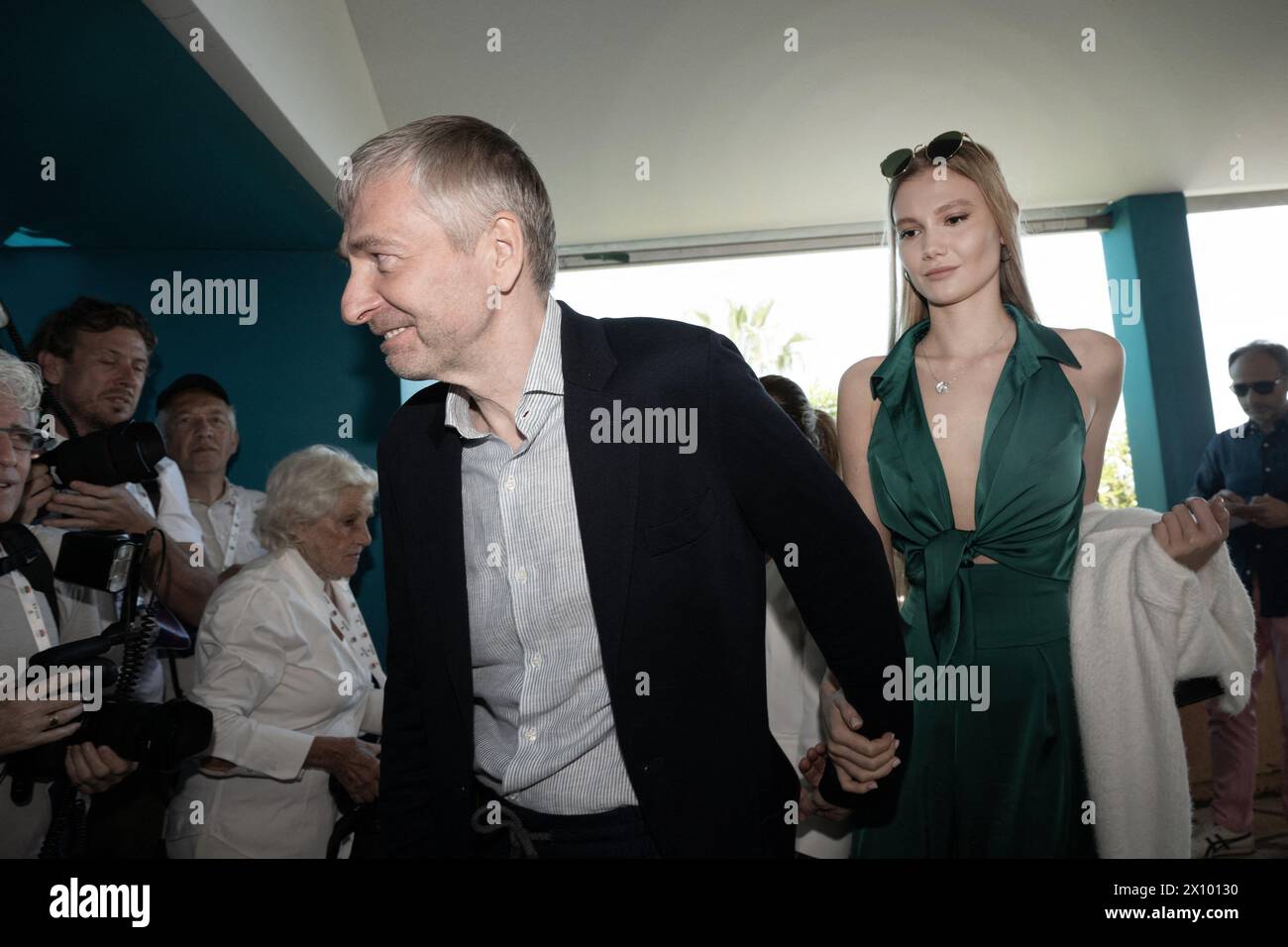 Monte Carlo, Monaco. 14th Apr, 2024. Dmitry Rybolovlev and his partner attend the Rolex Monte ...
