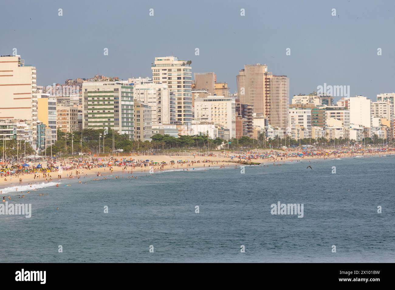 view of Leblon beach in Rio de Janeiro, Brazil - December 25, 2023 ...