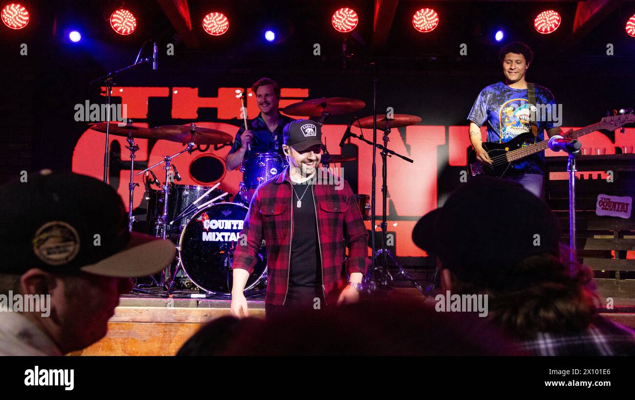 Canadian country music artist Shawn Austin performs during the 2024 ...