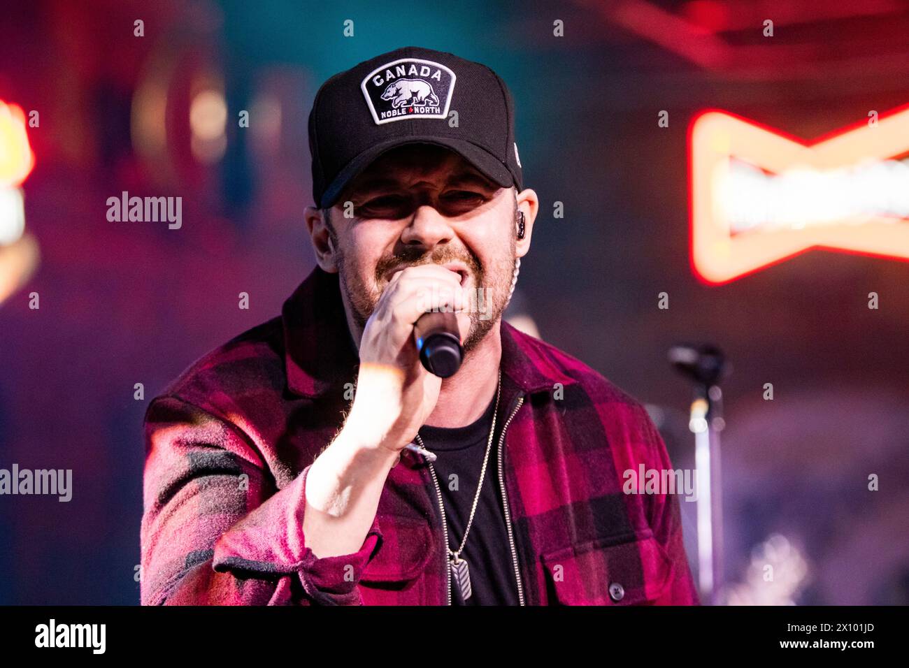 Canadian country music artist Shawn Austin performs during the 2024 ...