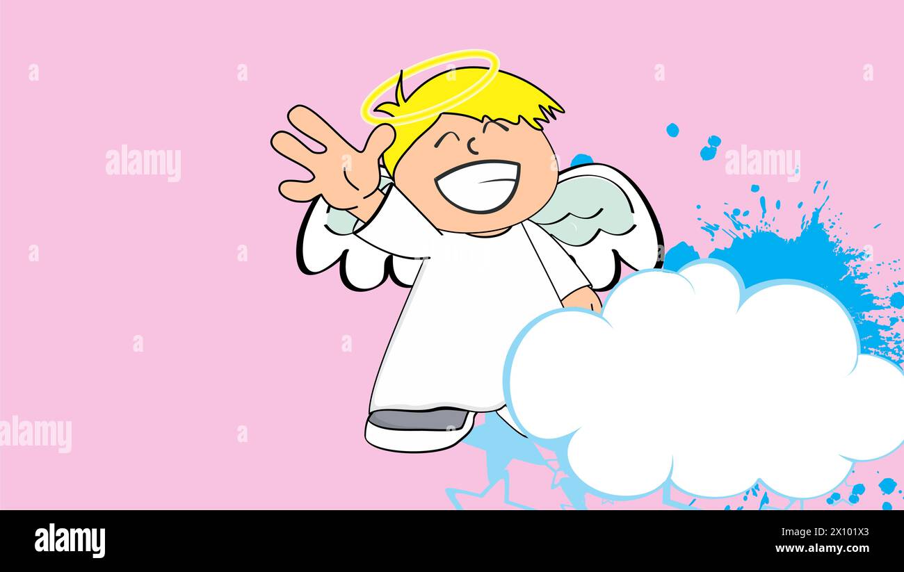 angel kid cartoon expression background in vector format Stock Vector ...