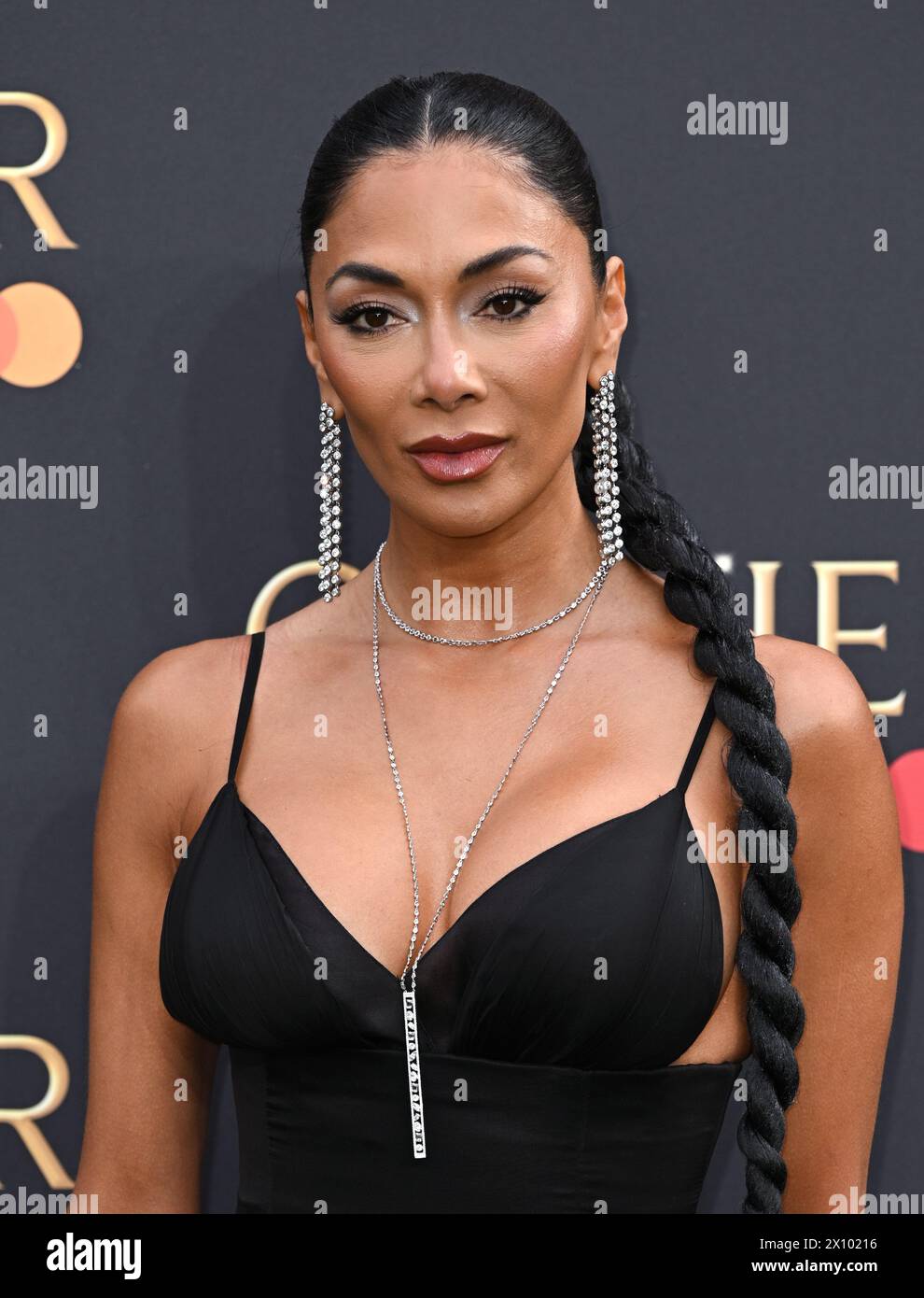 London, UK. April 14th, 2024. Nicole Scherzinger arriving at The Olivier Awards, Royal Albert ...
