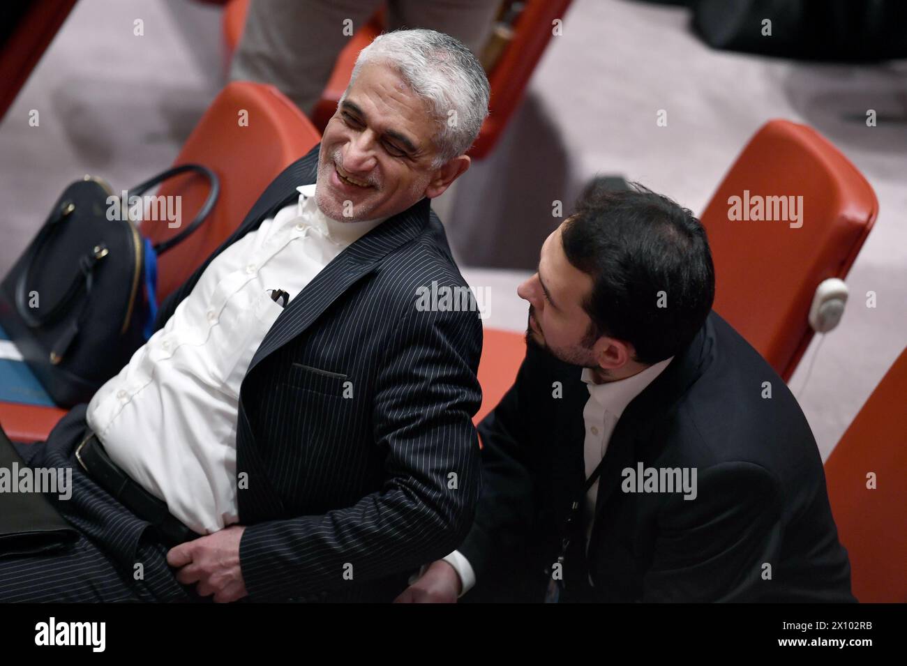 Amir Saeid Iravani (l), Permanent Representative of the Islamic ...