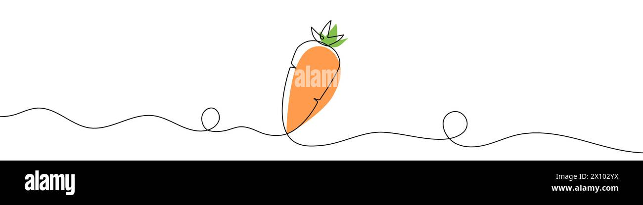 Continuous editable drawing of carrot icon. The carrot symbol in one ...