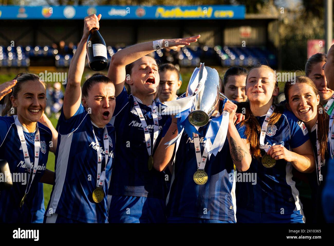 Cardiff City lift the trophy at full time. Cardiff City v Swansea City ...