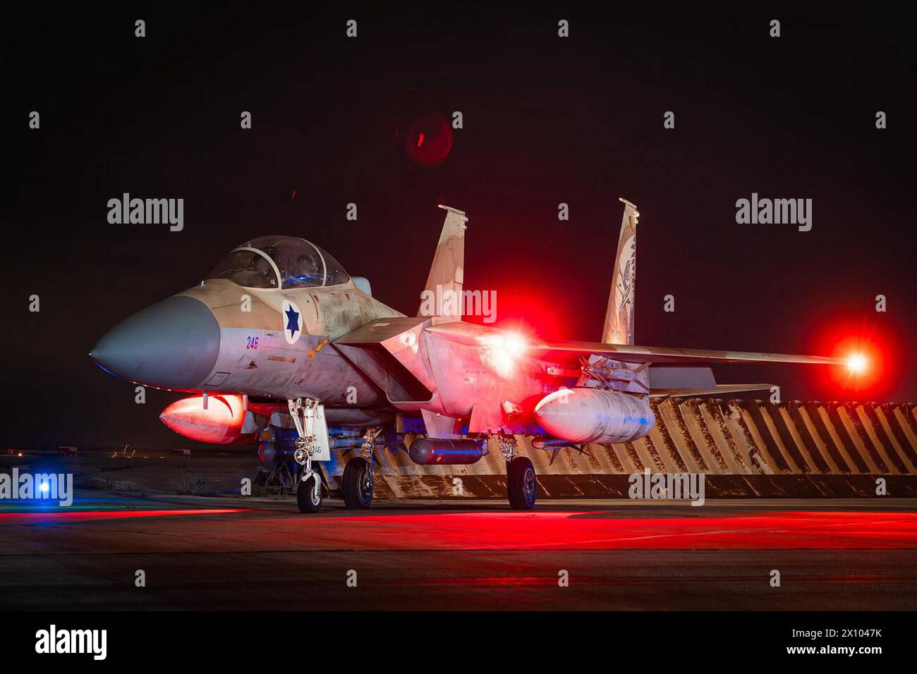 Israel. 14th Apr, 2024. Israeli F-15I Ra'am fighter jets, loaded with a ...
