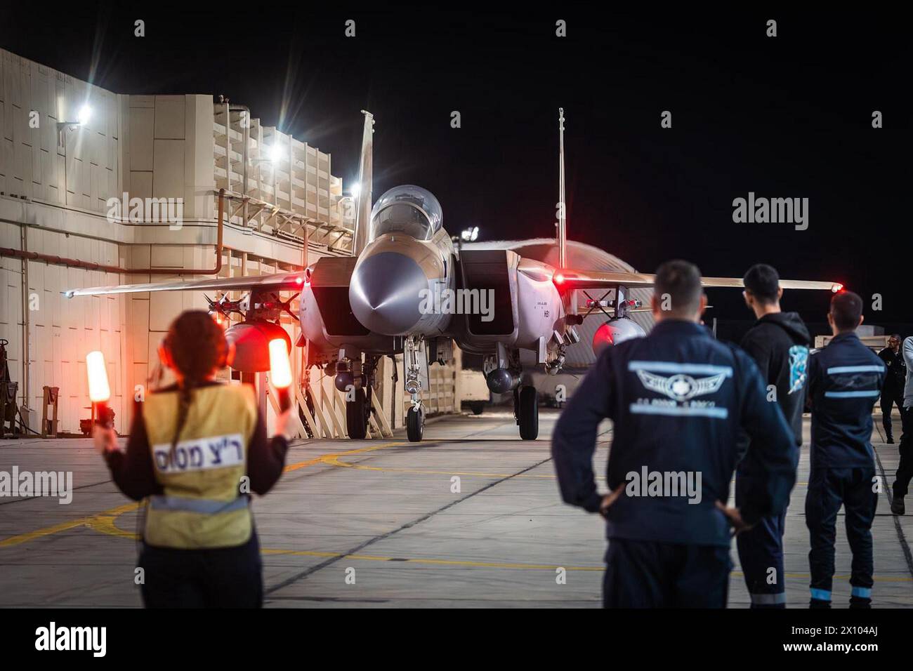 Israel. 14th Apr, 2024. Israeli F-15I Ra'am fighter jets, loaded with a ...