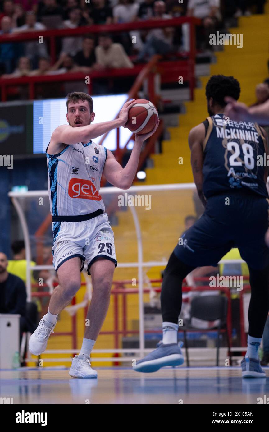 Naples, Italy. 14th Apr, 2024. Alessandro Lever of GeVi Napoli Basket ...