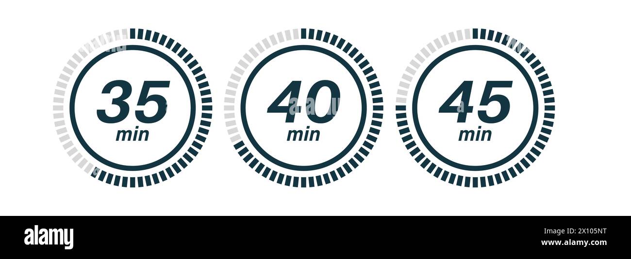 Timer icons, clock symbols, stopwatch signs. Cooking time icons. Time ...