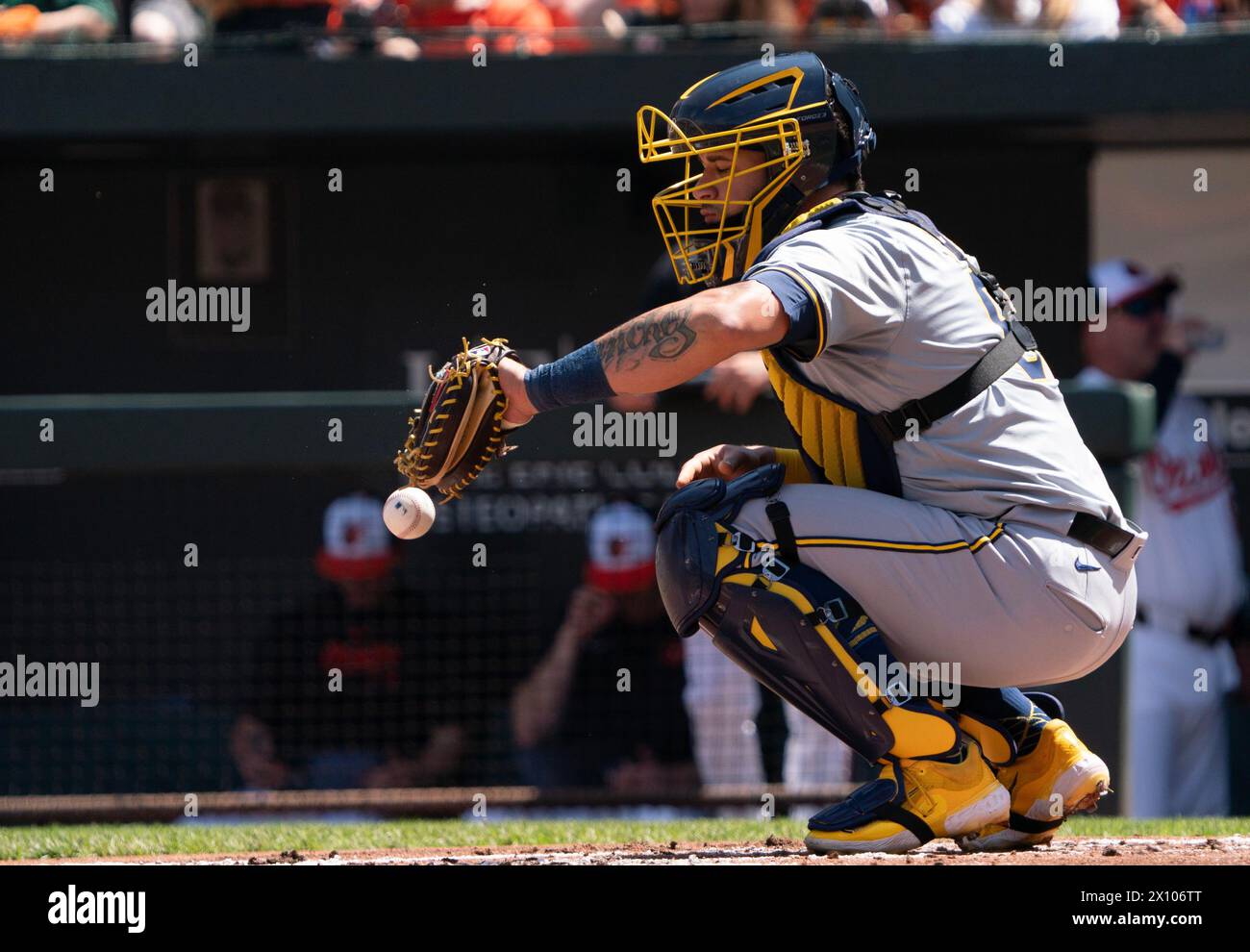 Baltimore, USA. 14th Apr, 2024. BALTIMORE, MD - APRIL 14: Milwaukee ...