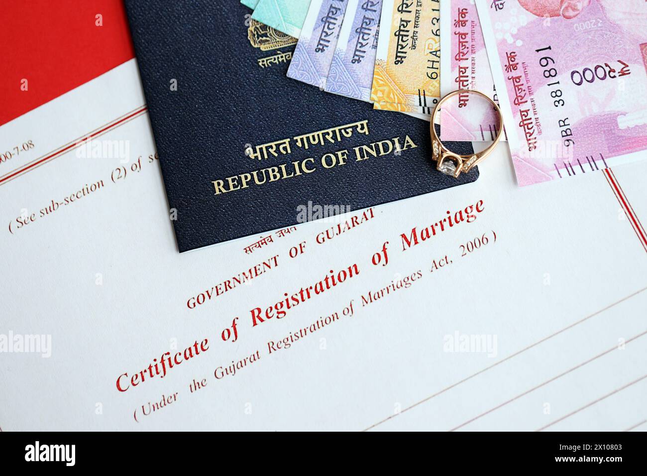 Indian Certificate of registration of marriage blank document and ...