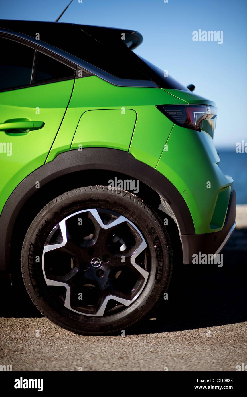 Izmir, Turkey - December 23 2023: A detailed shot of the rear side and ...